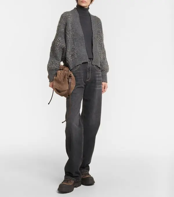 Brunello Cucinelli Wool, Cashmere, And Silk Cardigan