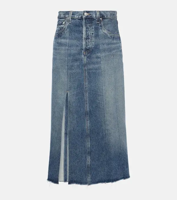 Citizens Of Humanity Raian Denim Midi Skirt - Blue
