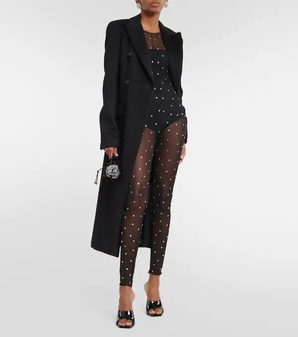 Oseree Gem Embellished Mesh Jumpsuit