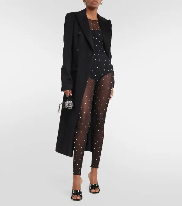 Oseree Gem Embellished Mesh Jumpsuit