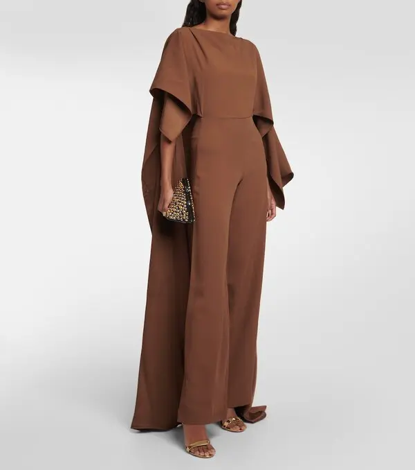TALLER MARMO Jerry Draped Wide-leg Jumpsuit - Brown