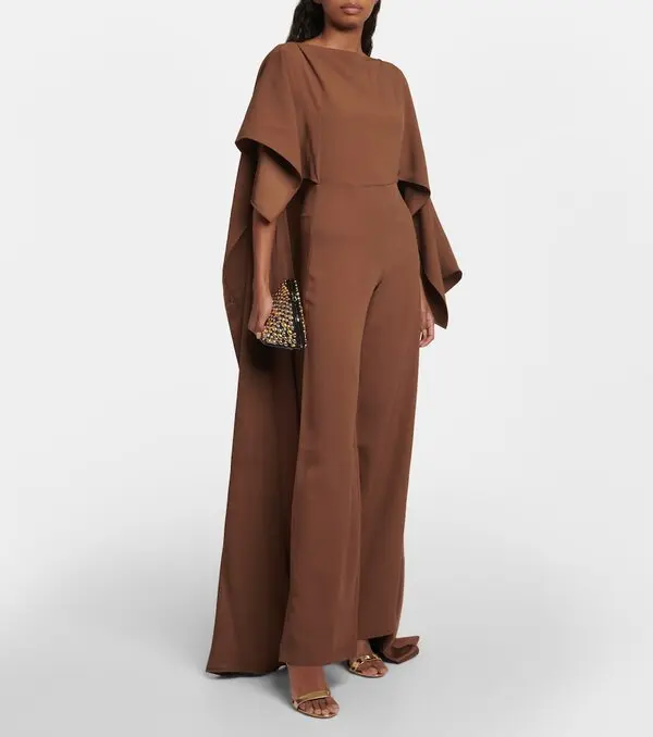 TALLER MARMO Jerry Draped Wide-leg Jumpsuit - Brown