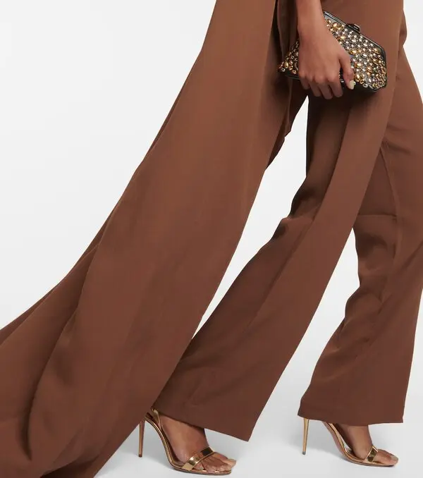 TALLER MARMO Jerry Draped Wide-leg Jumpsuit - Brown