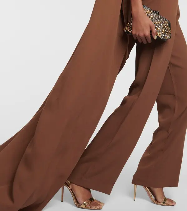 TALLER MARMO Jerry Draped Wide-leg Jumpsuit - Brown