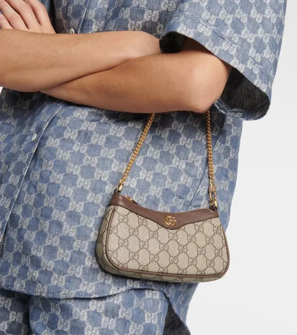 Gucci Ophidia Mini Gg Canvas Shoulder Bag - Beige