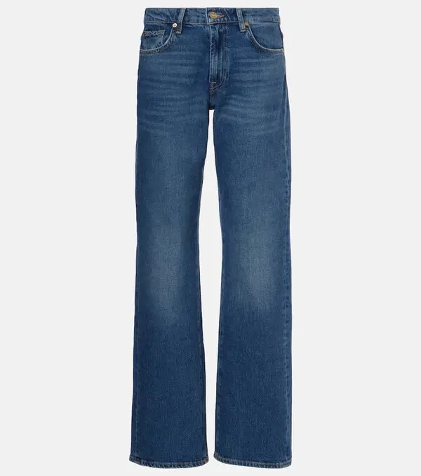 7 For All Mankind Tess High-rise Straight Jeans - Blue