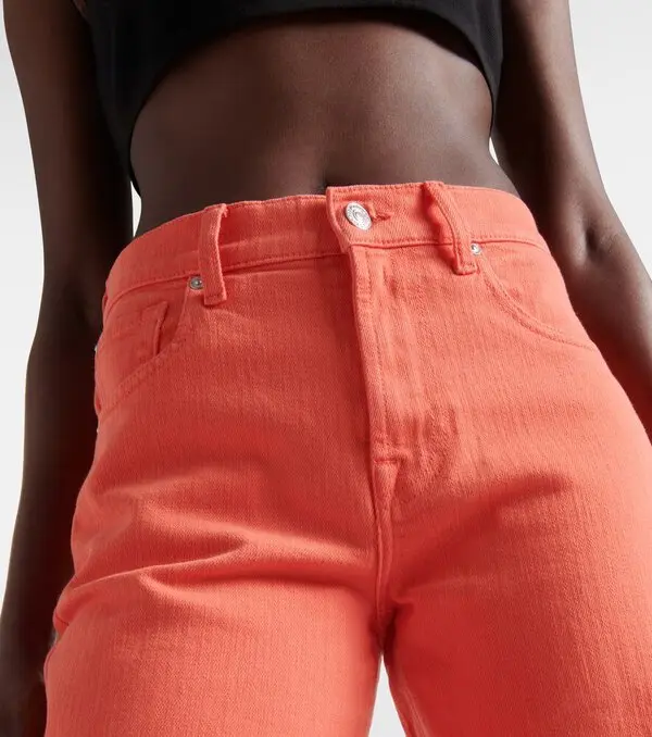 7 For All Mankind Tess High-rise Straight Jeans - Red