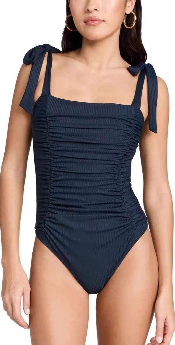 Minkpink Constance Ruched One-piece Swimsuit - Navy