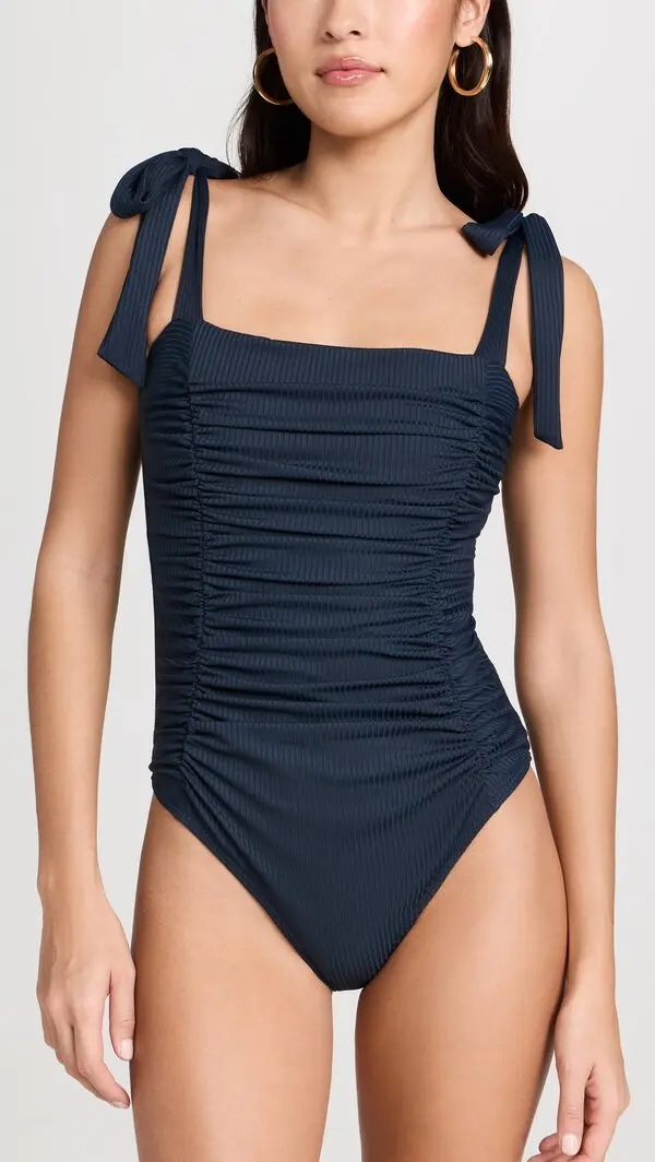Minkpink Constance Ruched One-piece Swimsuit - Navy