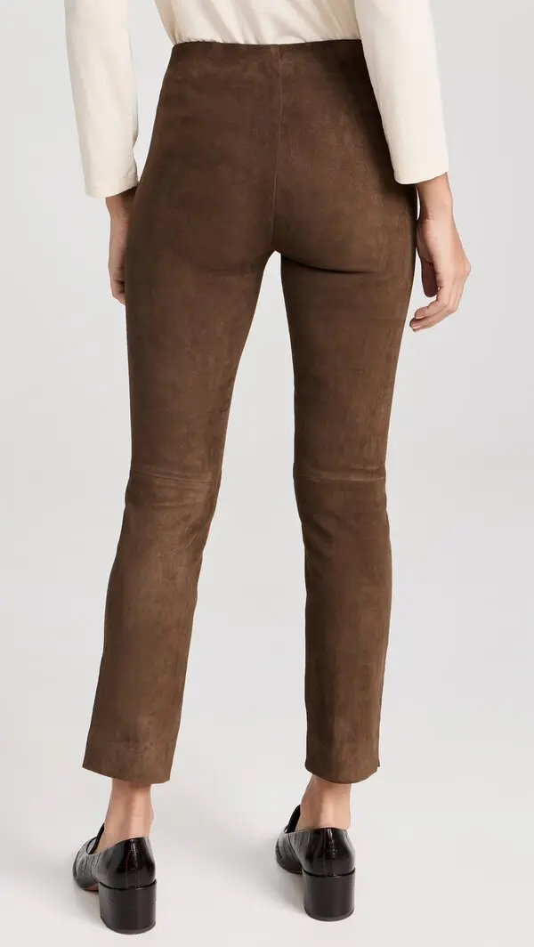 Vince Stretch Suede Split Hem Crop Leggings