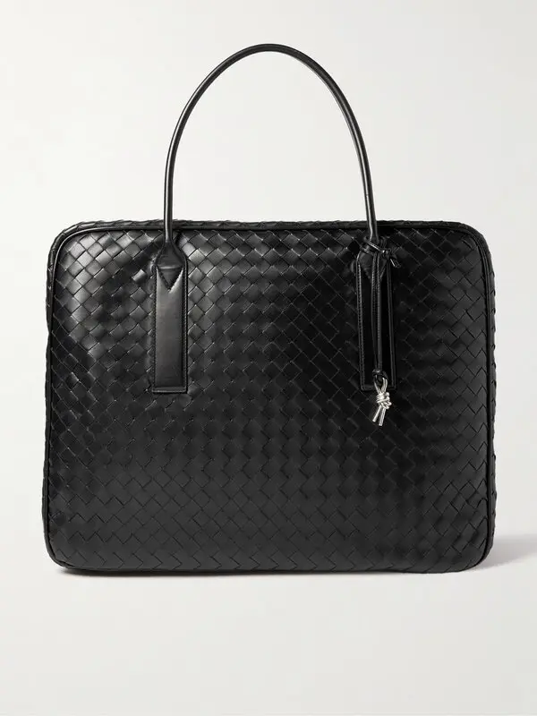 Bottega Veneta Large Intrecciato Leather Briefcase - Black