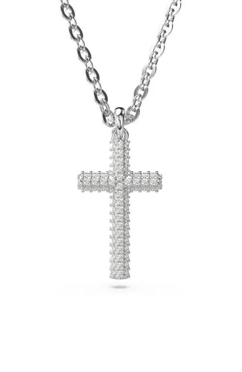 SWAROVSKI Insigne Pavé Zirconia Cross Pendant Necklace - Silver