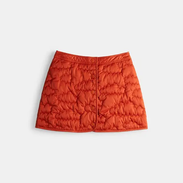 COACHTOPIA Loop Quilted Cloud Skirt - Deep Orange