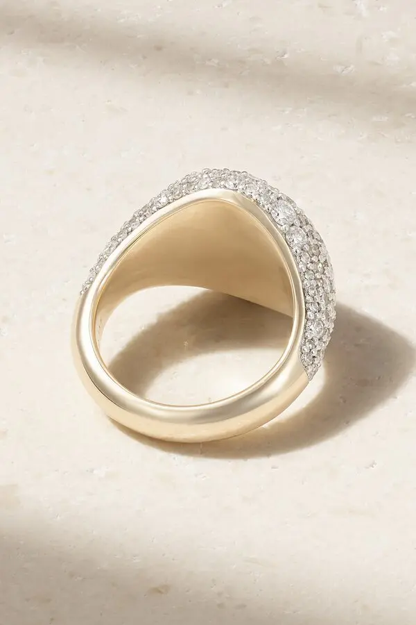LUCY DELIUS Signature 14-karat Diamond Signet Ring