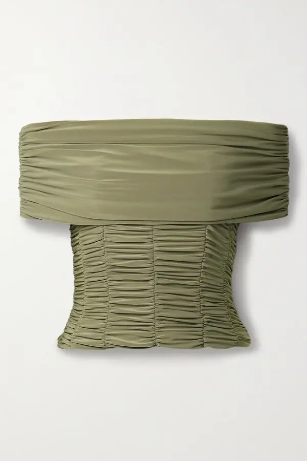 Tibi Convertible Ruched Jersey Top