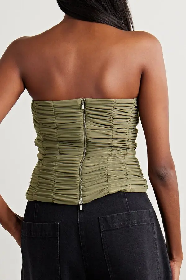 Tibi Convertible Ruched Jersey Top