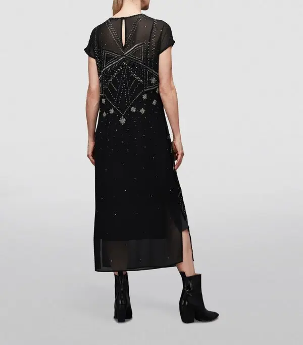 ALLSAINTS Embellished Etta Midi Dress