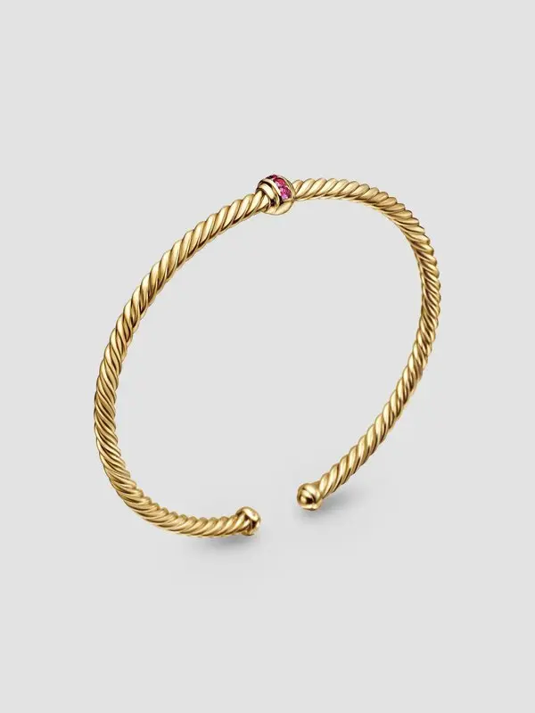 David Yurman Cable Classics Center Station Bracelet In 18k Yellow Gold