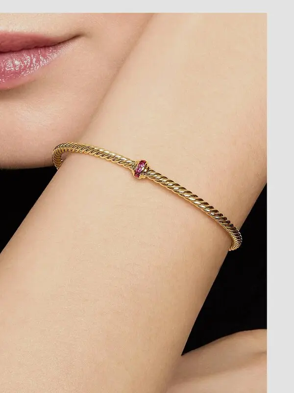 David Yurman Cable Classics Center Station Bracelet In 18k Yellow Gold