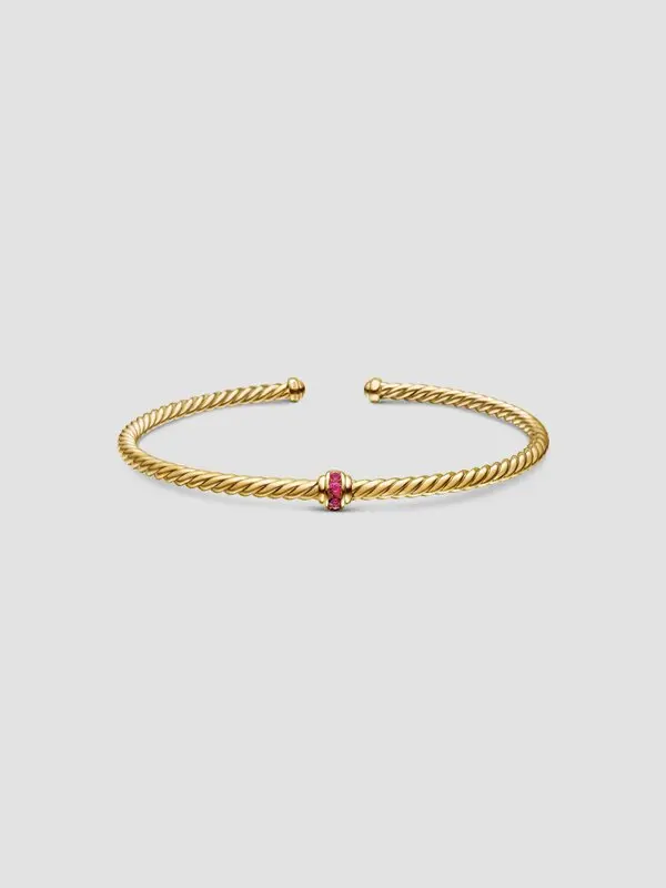 David Yurman Cable Classics Center Station Bracelet In 18k Yellow Gold