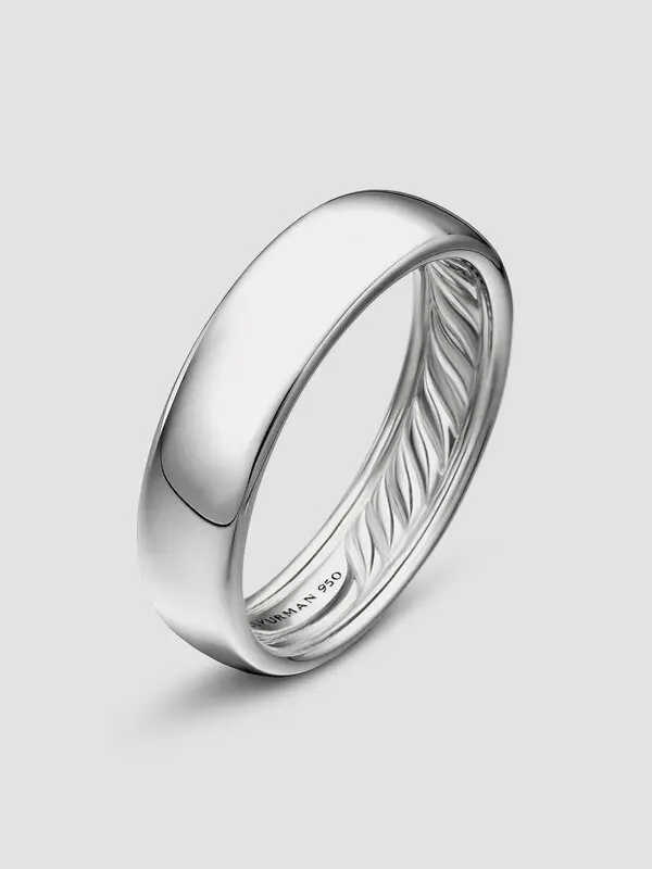 David Yurman Dy Classic Band Ring In Platinum, 6mm