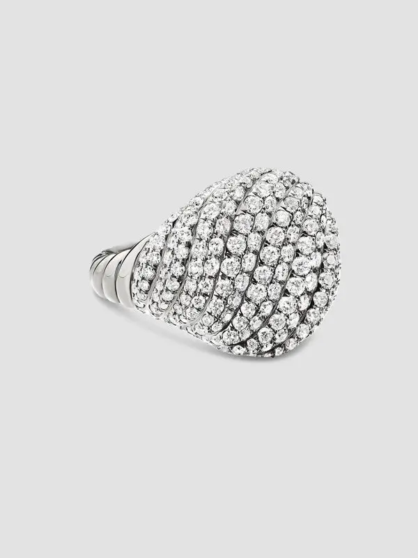 David Yurman Sculpted Cable Pinky Ring In 18k White Gold