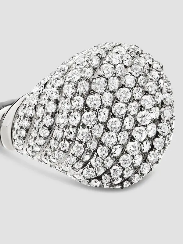 David Yurman Sculpted Cable Pinky Ring In 18k White Gold