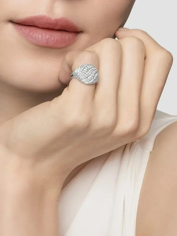 David Yurman Sculpted Cable Pinky Ring In 18k White Gold