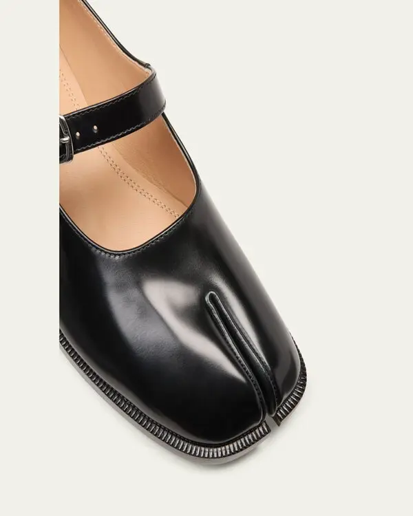 MAISON MARGIELA Tabi Leather Ballerina Flats - Black