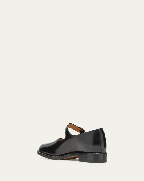 MAISON MARGIELA Tabi Leather Ballerina Flats - Black