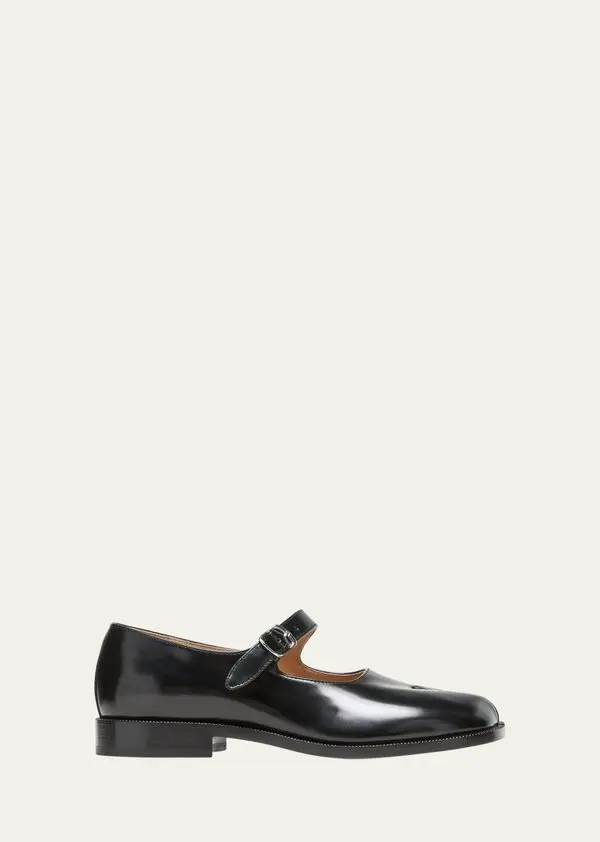 MAISON MARGIELA Tabi Leather Ballerina Flats - Black