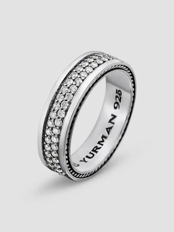 David Yurman Streamline Two Row Band Ring In Sterling Silver