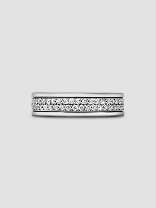 David Yurman Streamline Two Row Band Ring In Sterling Silver