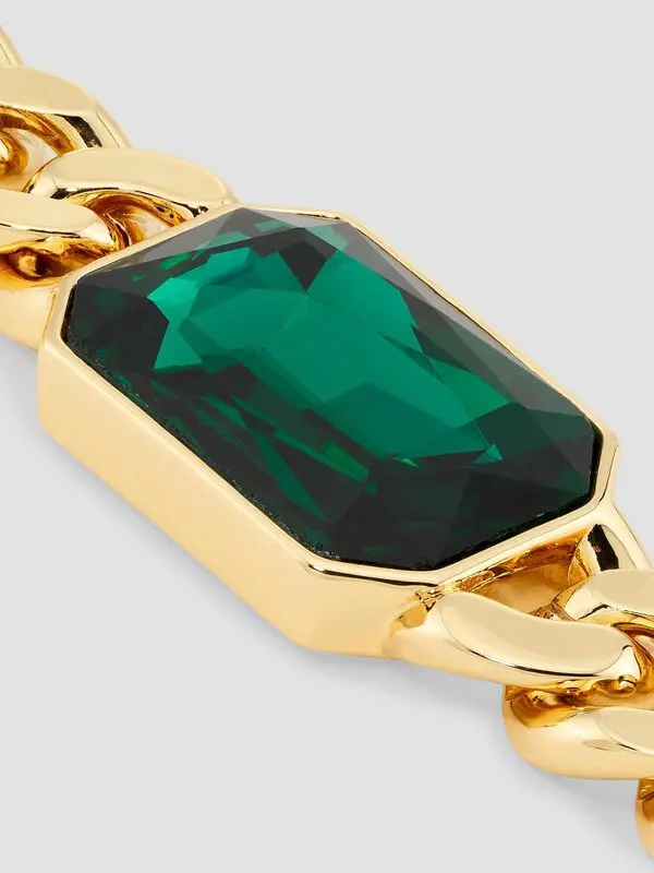 KENNETH JAY LANE 14k -plated & Faux Emerald Toggle Bracelet