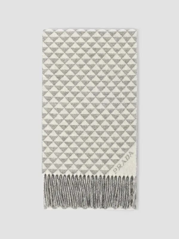 Prada Wool And Cashmere Scarf - Grey