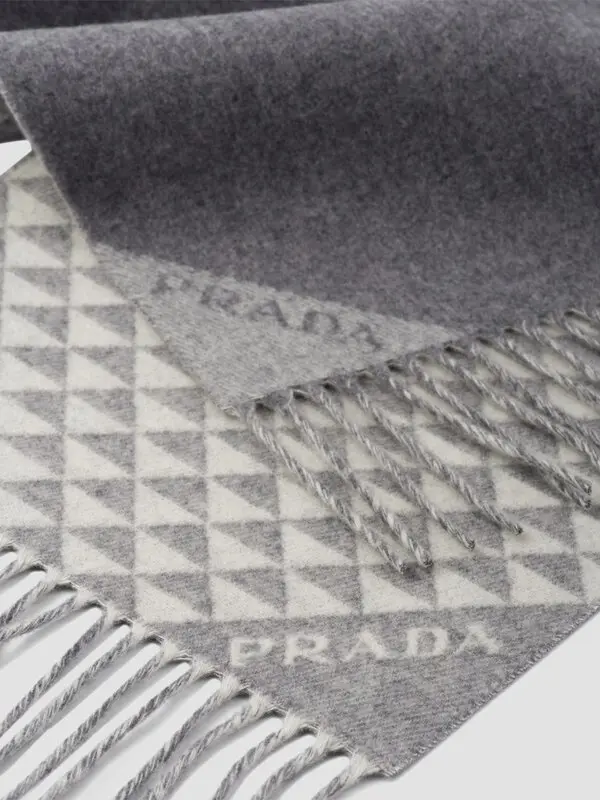 Prada Wool And Cashmere Scarf - Grey
