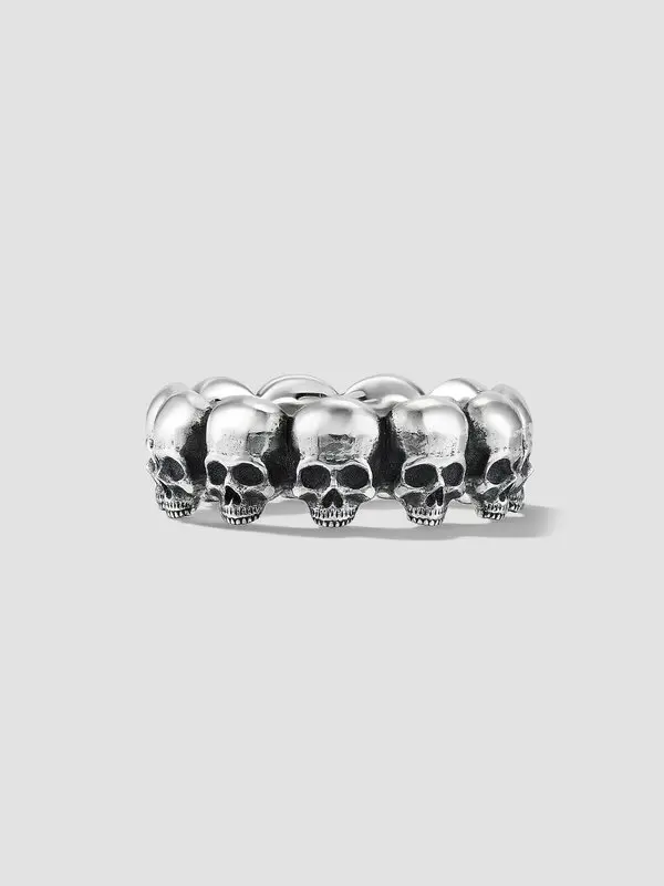 David Yurman Meto Mori Skull Band Ring In Sterling - Silver