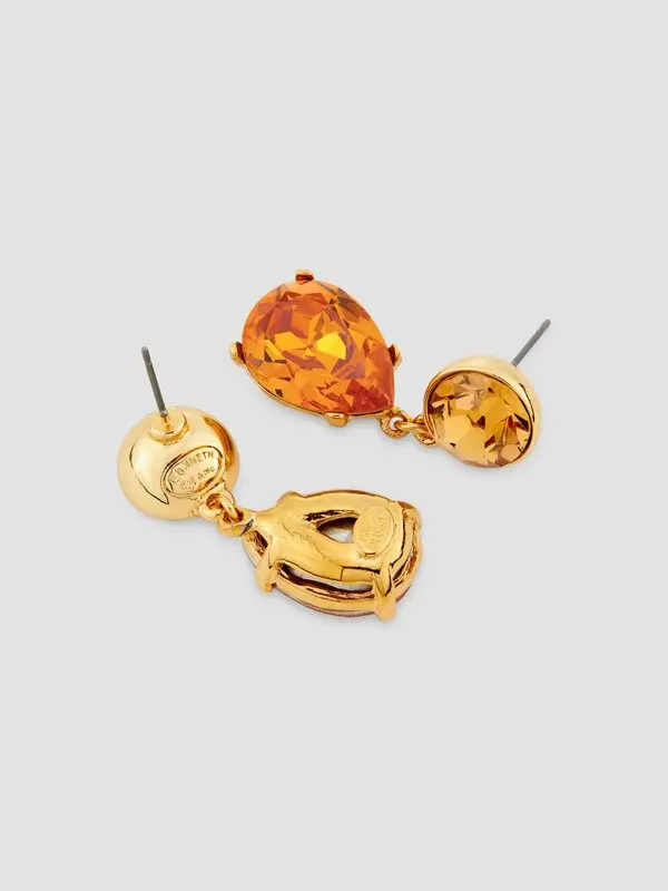 KENNETH JAY LANE Goldtone & Glass Crystal Drop Earrings