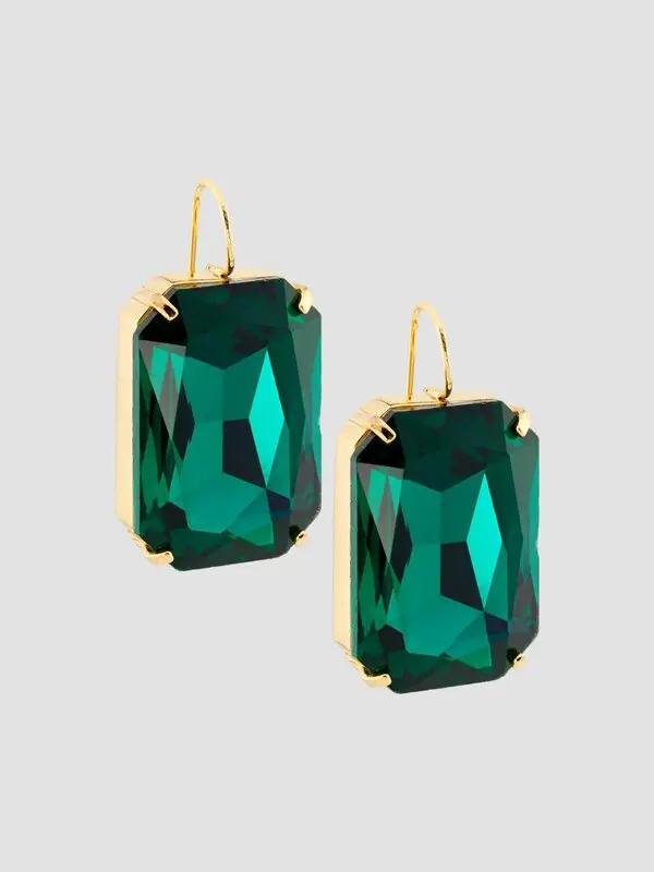 KENNETH JAY LANE 14k-gold-plated & Glass Crystal Drop Earrings - Emerald