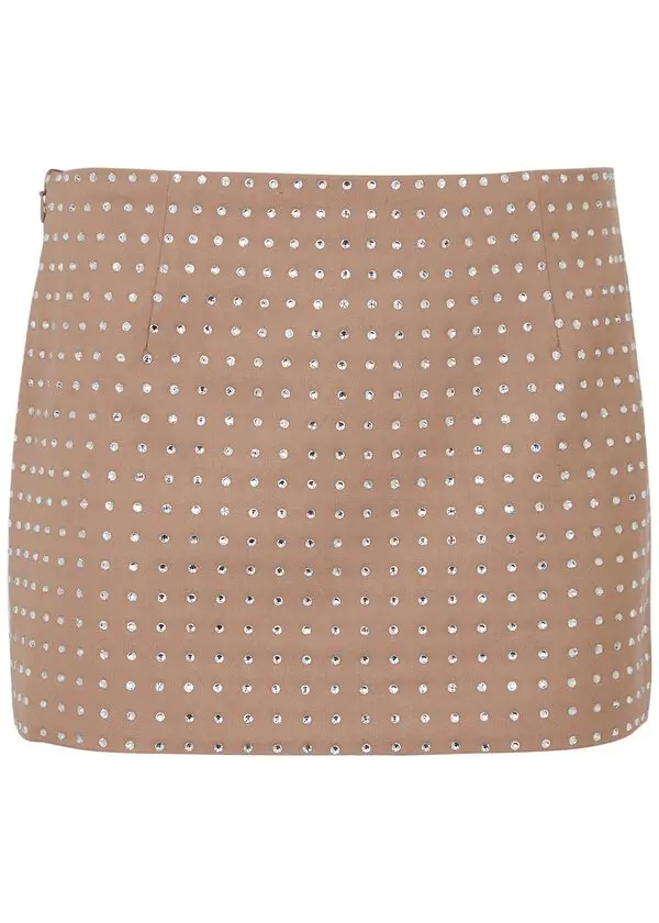 DE LA VALI Isidora Crystal-embellished Mini Skirt