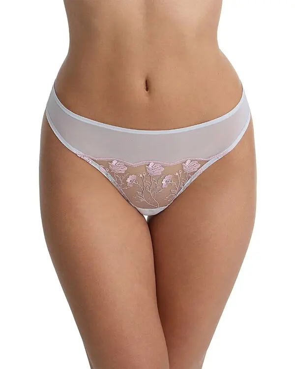 SKARLETT BLUE Enamoured Floral Embroidered Thong - Shimmer