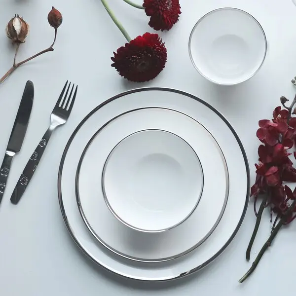 Twig New York Platinum Edge Dinner Plate - Silver