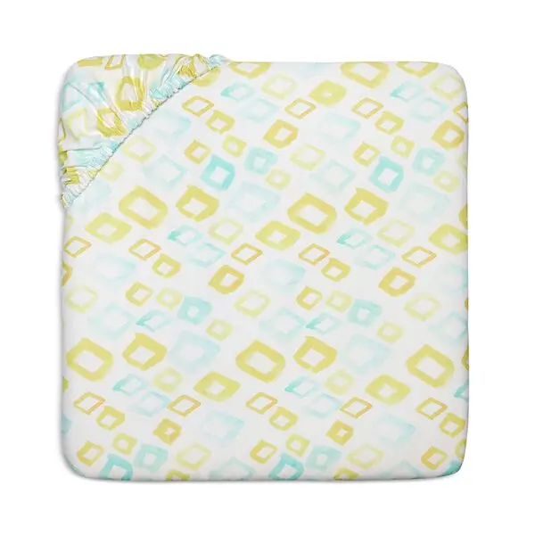 SFERRA Geometrico Fitted Sheet, Twin - Aqua