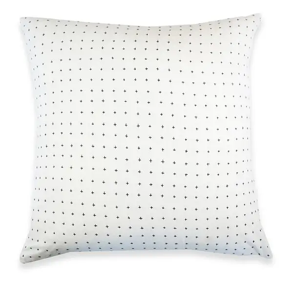 ANCHAL Cross-stitch Throw Pillow - White