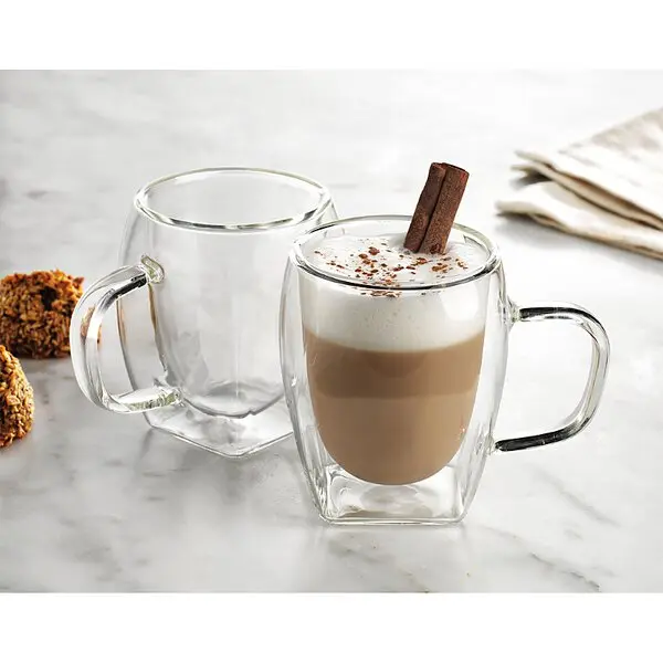 GODINGER Contessa Double Walled Cappuccino Mug, Set Of 2