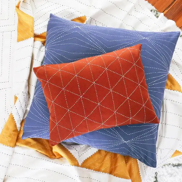 Anchal Small Graph Throw Pillow Rust Editorialist