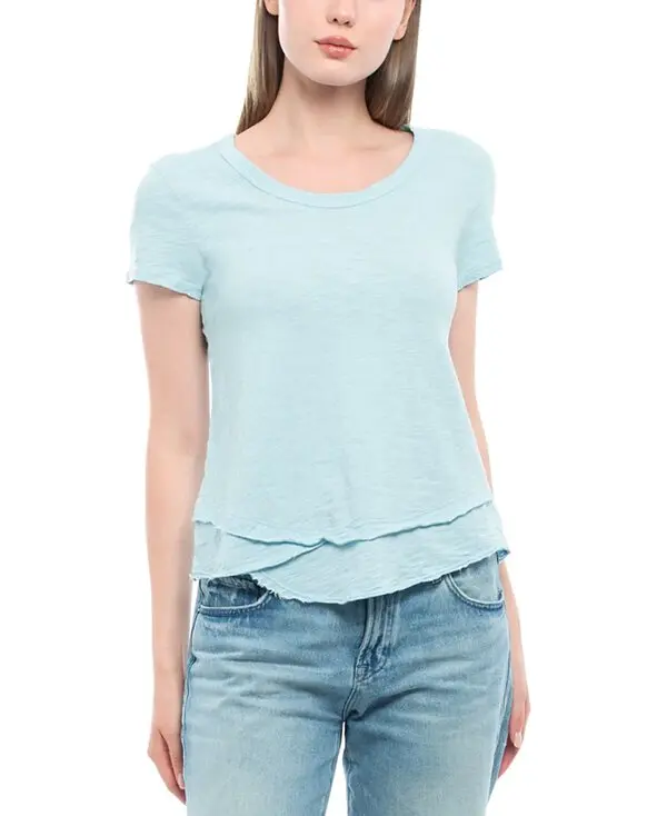 WILT CLOTHING Tiered-hem T-shirt - Baby Blue