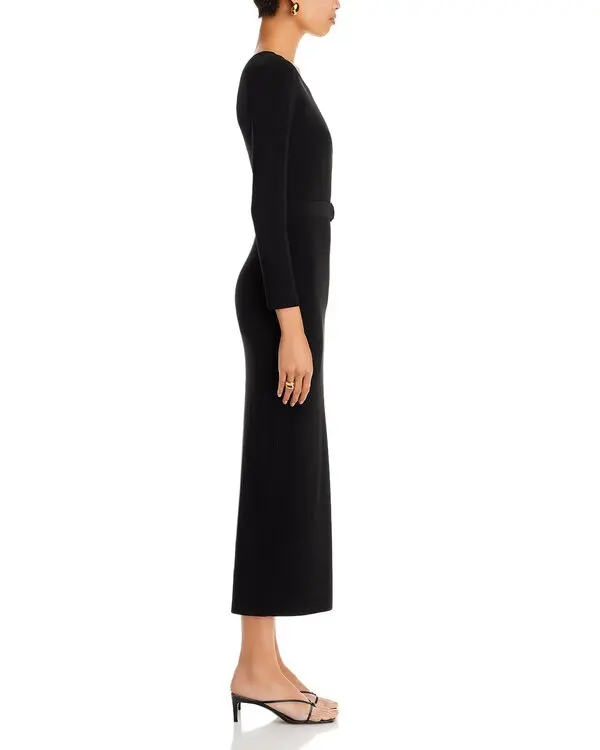 Norma Kamali Asymmetric Side Slit Midi Dress
