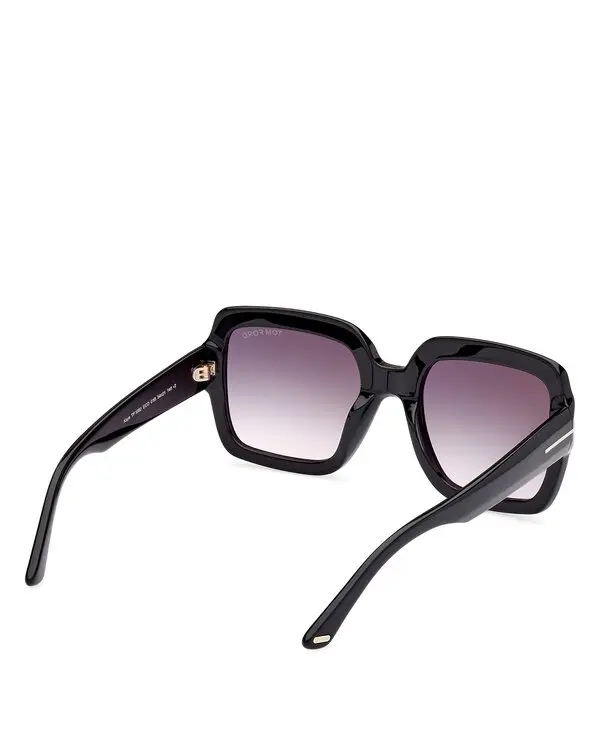 TOM FORD Square Sunglasses, 54mm - Black/gray Gradient