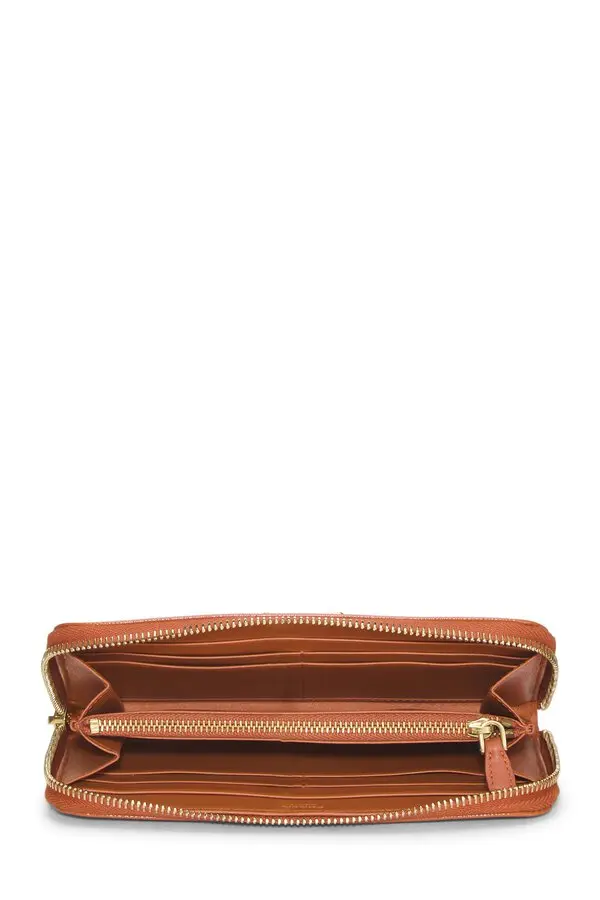 Prada Saffiano Zip Around Wallet - Orange